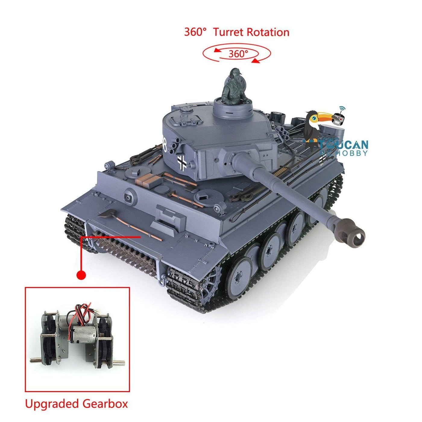 1/16 German Tiger I 7.0 RTR 3818 (Staal Gearbox, ABS) | Heng Long ...