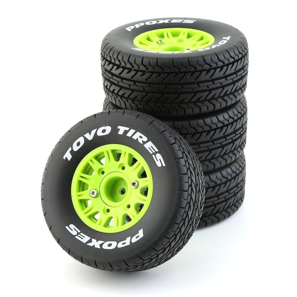 4PCS Tire Wheel Rims w/ Adapter for 1/8, 1/10 Short Course (Rubber ...