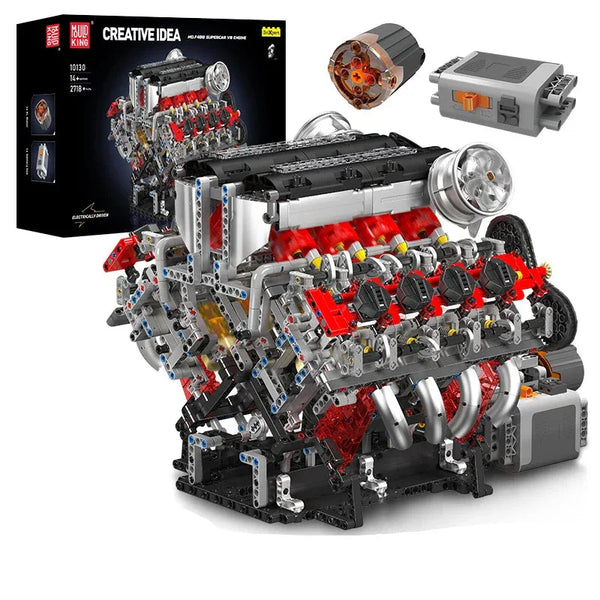 10130 F488 Supercar V8 Engine Building Blocks | Mould King — UpgradeRC