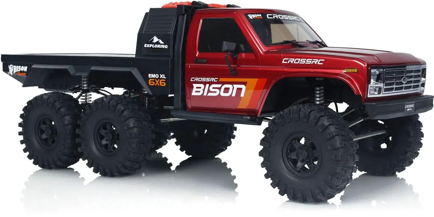EMO XL Bison 6x6 1/8 Brushed Truck Crawler PNP (Red) - Cross RC — UpgradeRC