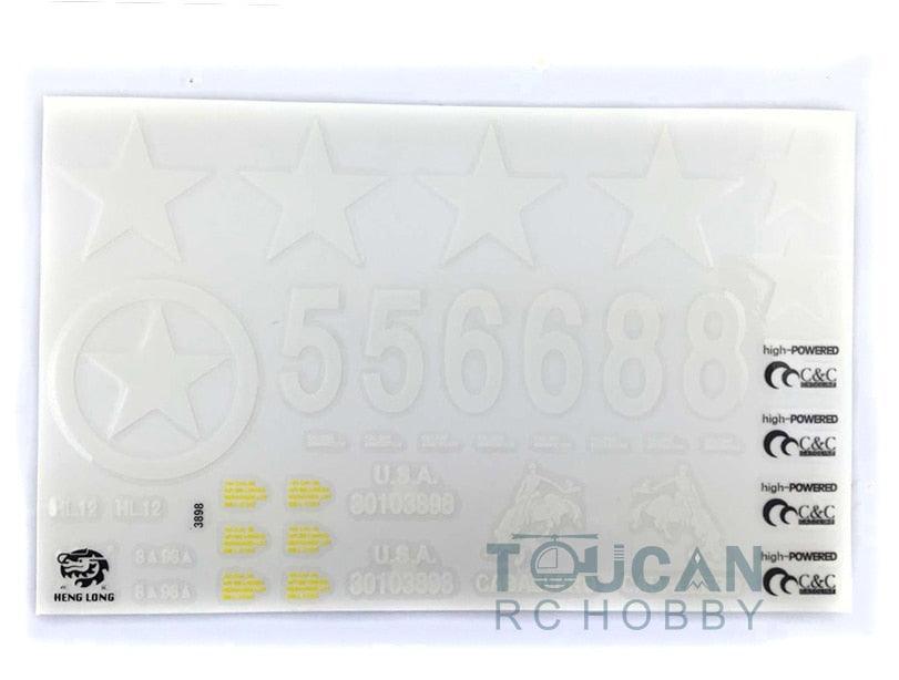 Decals for Heng Long M4A3 Sherman 3898 1/16 | upgraderc