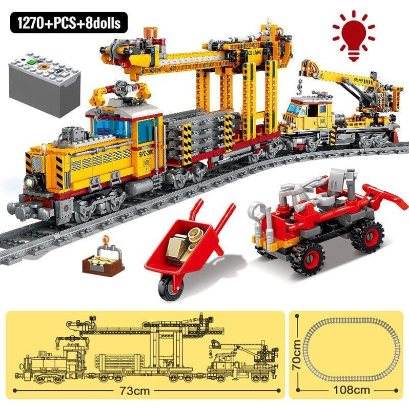 Electric Train Building Blocks (1270 pieces) | Huiqibao — UpgradeRC