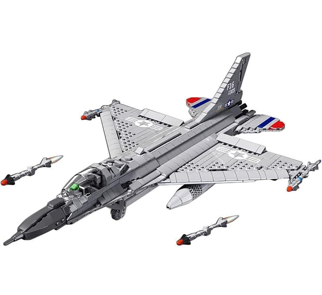 F-16 Fighter Jet Model Building Blocks (1427 Pieces) | Jung — UpgradeRC