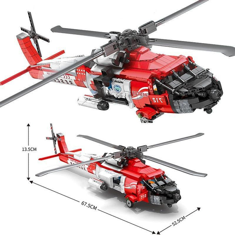 Search and Rescue Helicopter Building Blocks Model (1138 Pieces ...
