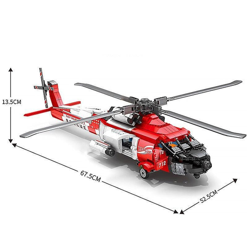 Search and Rescue Helicopter Building Blocks Model (1138 Pieces ...