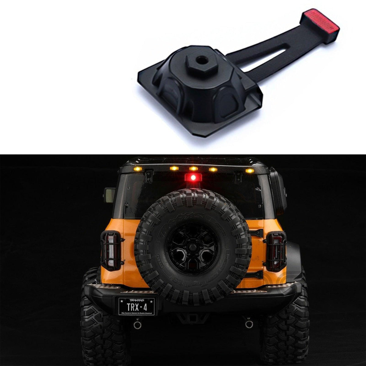 Spare Tire Mount w/ High Brake Light for Traxxas TRX4 2021 Bronco (ABS ...