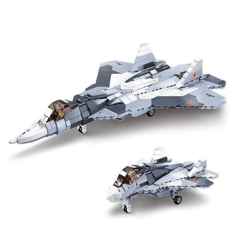 Sukhoi Su-57 Fighter Jet Model Building Blocks (893 pieces) | Sluban ...