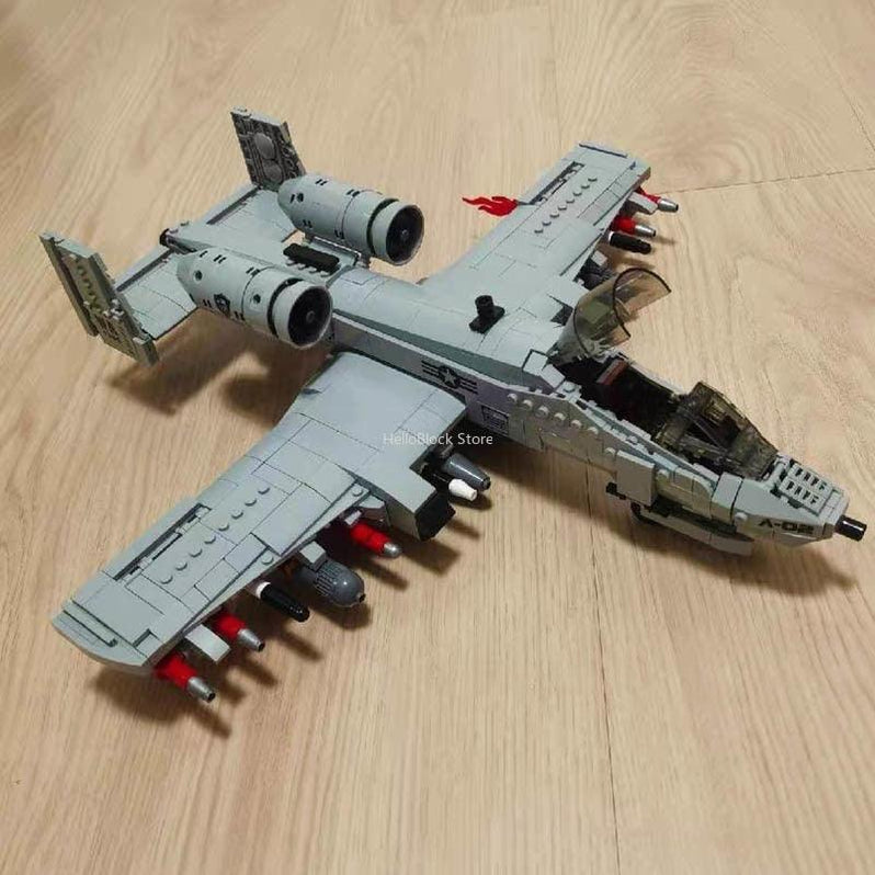 Thunderbolt II A10 Fighter Jet Plane Building Blocks 3D Model (961 ...