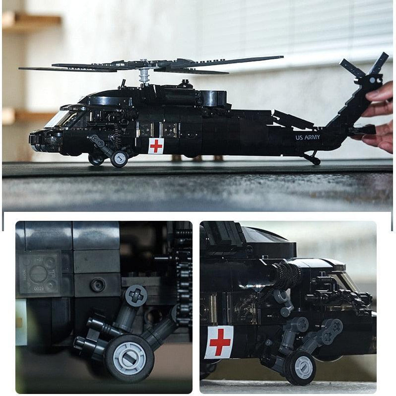 UH-60 Hawk Rescue Helicopter Model Building Blocks (692 pieces ...