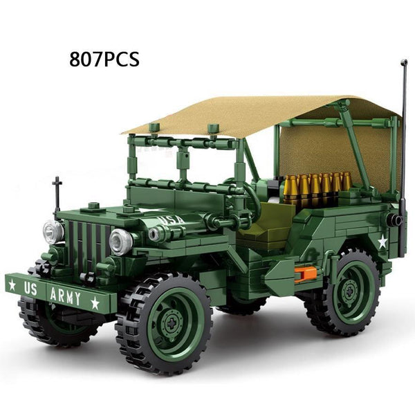 Willys M38 Military Jeep Pull Back Model Building Blocks (807 Stukken ...