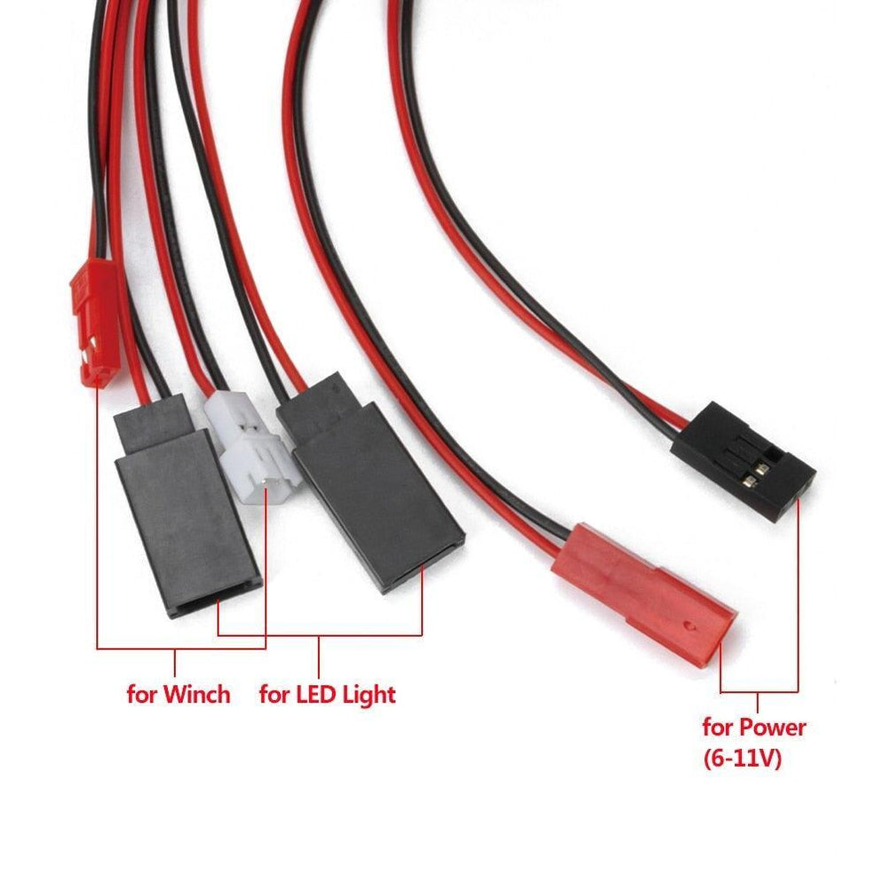 Wireless Winch and LED Light Controller, Receiver Set for 1/10 Crawler ...