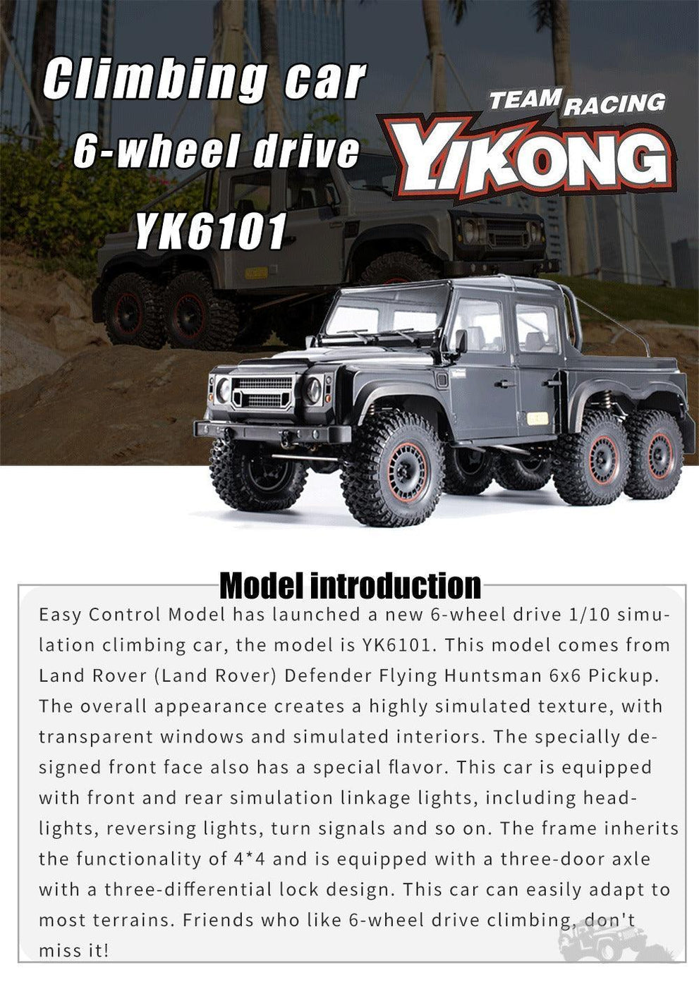 Yikong 6101 6x6 1/10 Crawler RTR | Yikong — upgraderc
